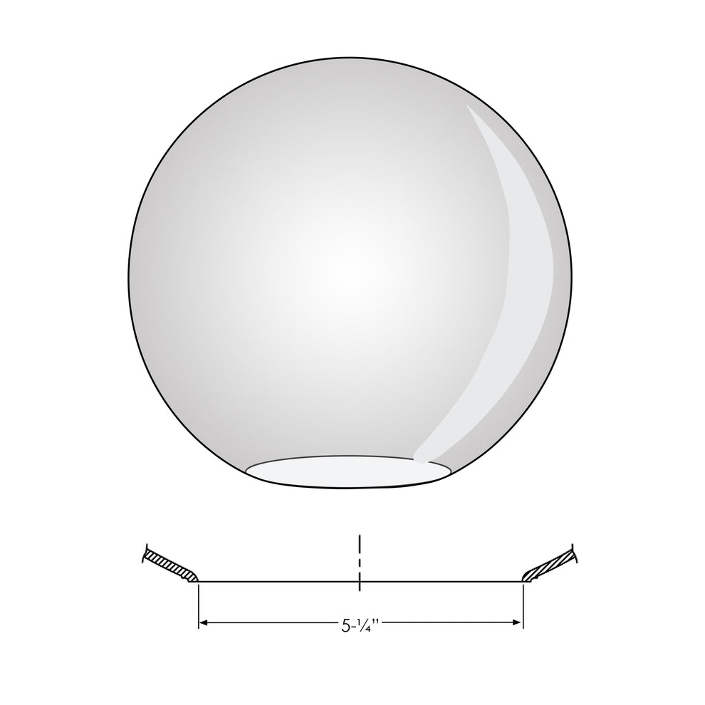 12" Diameter White Acrylic Globe with 5-1/4" Opening – PlasticsForLighting